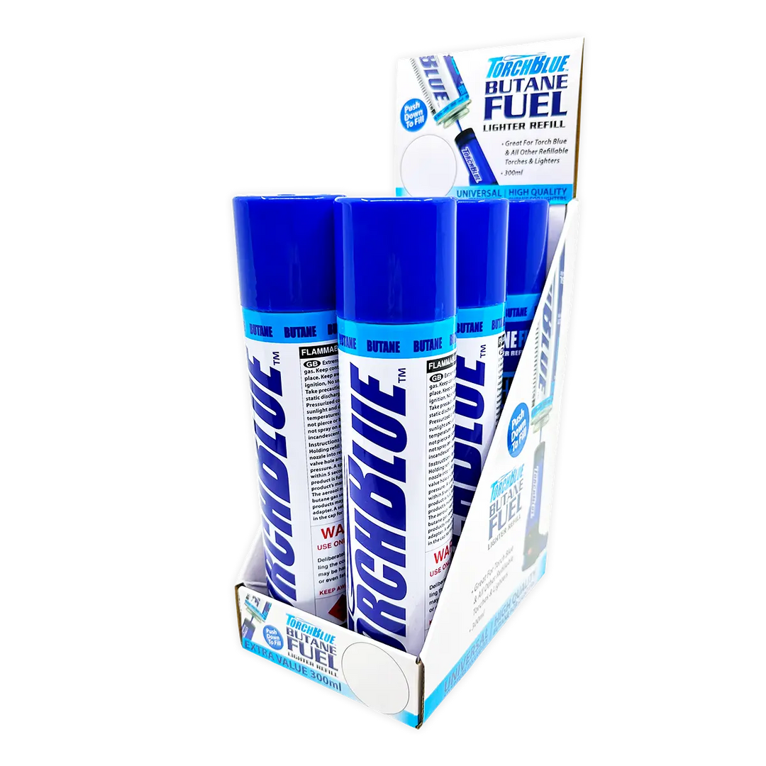 18ML Bulk Torch Blue Butane Refill - 12 Pieces Per Retail Ready ...
