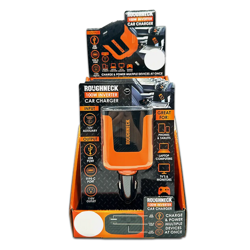 ITEM NUMBER 023861 ROUGHNECK DC CHARGER CONVERTER 4 PIECES PER DISPLAY – NOVELTY INC WHOLESALE