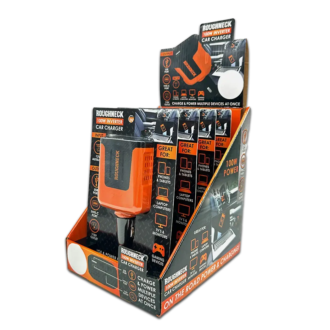 ITEM NUMBER 023861 ROUGHNECK DC CHARGER CONVERTER 4 PIECES PER DISPLAY – NOVELTY INC WHOLESALE