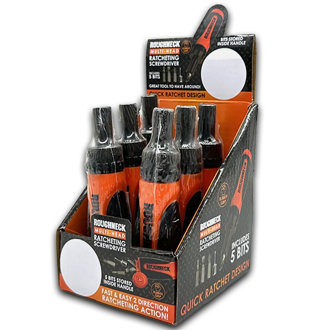Ratcheting Screwdriver with Multi-Head Options - 6 Pieces Per Retail R ...