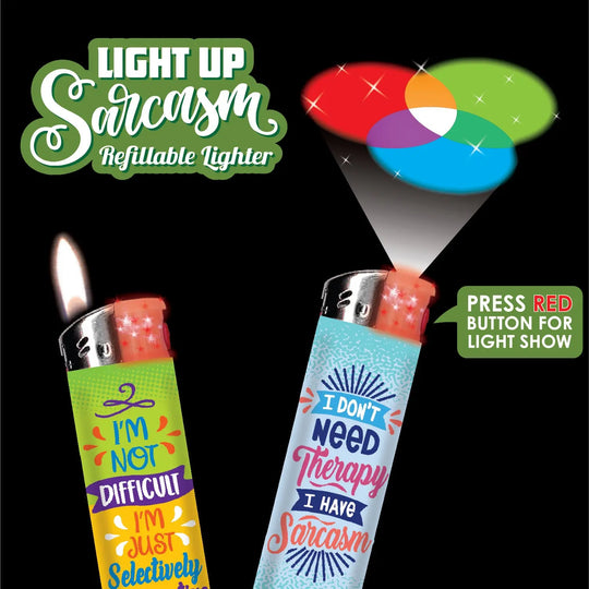 Sarcastic Light Up Curve Lighter - 30 Pieces Per Retail Ready Display ...