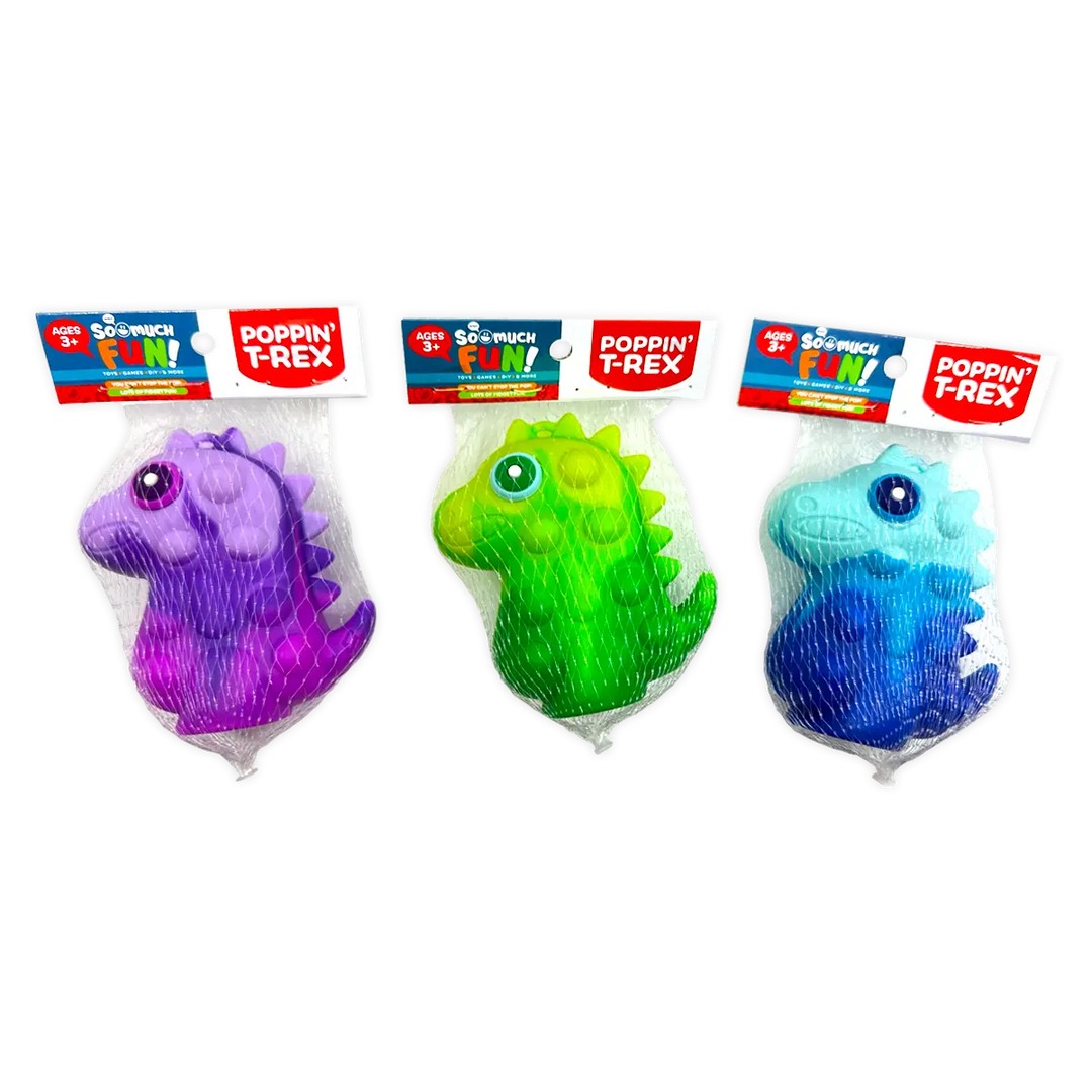 Fidget Pop Dino T-Rex Ball - 12 Pieces Per Retail Ready Display 25006 ...
