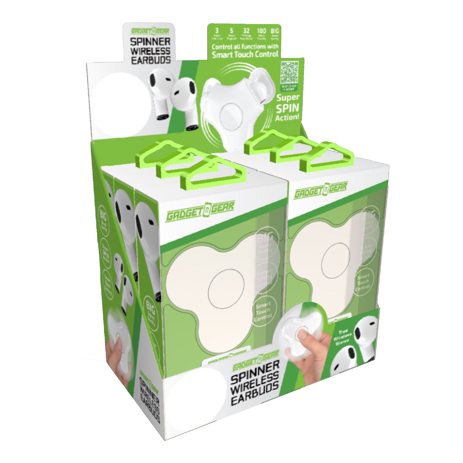 Wireless Earbuds with Fidget Spinner Case - 6 Pieces Per Retail Ready ...