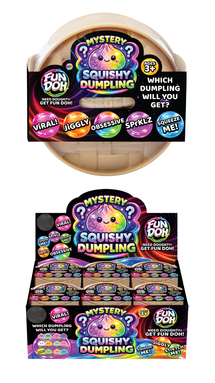 Fun Doh Squishy Mystery Dumpling Toy - 12 Pieces Per Retail Ready Disp ...