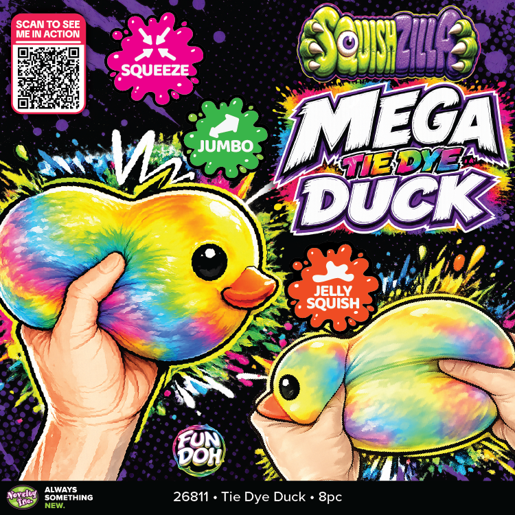 Fun Doh SquishZilla Mega Squishy Tie Dye Duck - 8 Pieces Per Retail Re ...