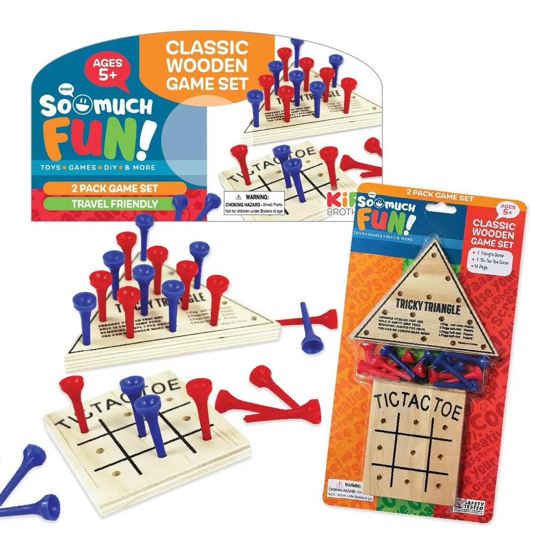 Classic Wooden Peg Games 2 Pack Set - 12 Pieces Per Pack 22943 ...