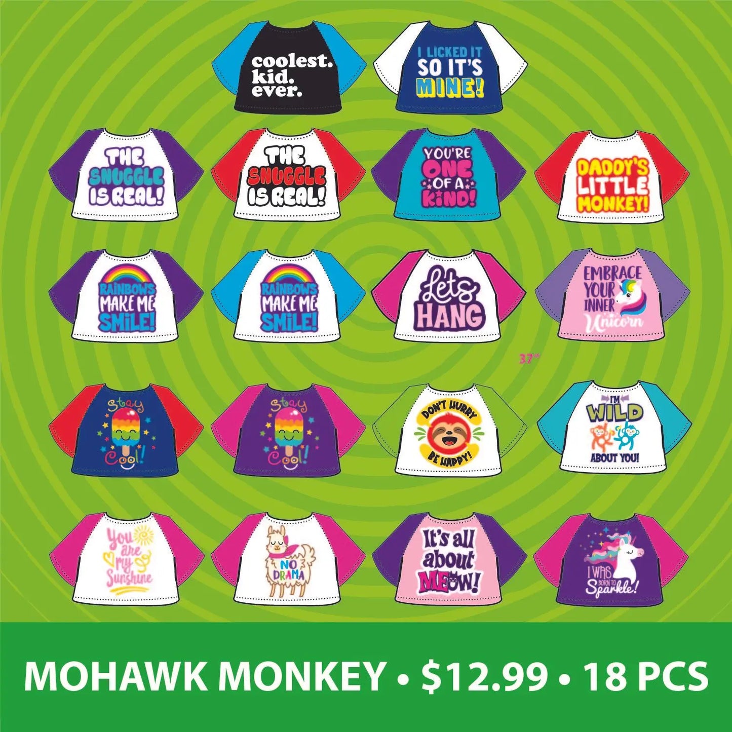 ITEM NUMBER 088378 MOHAWK MONKEY FLOOR DISPLAY 30 PIECES PER DISPLAY ...