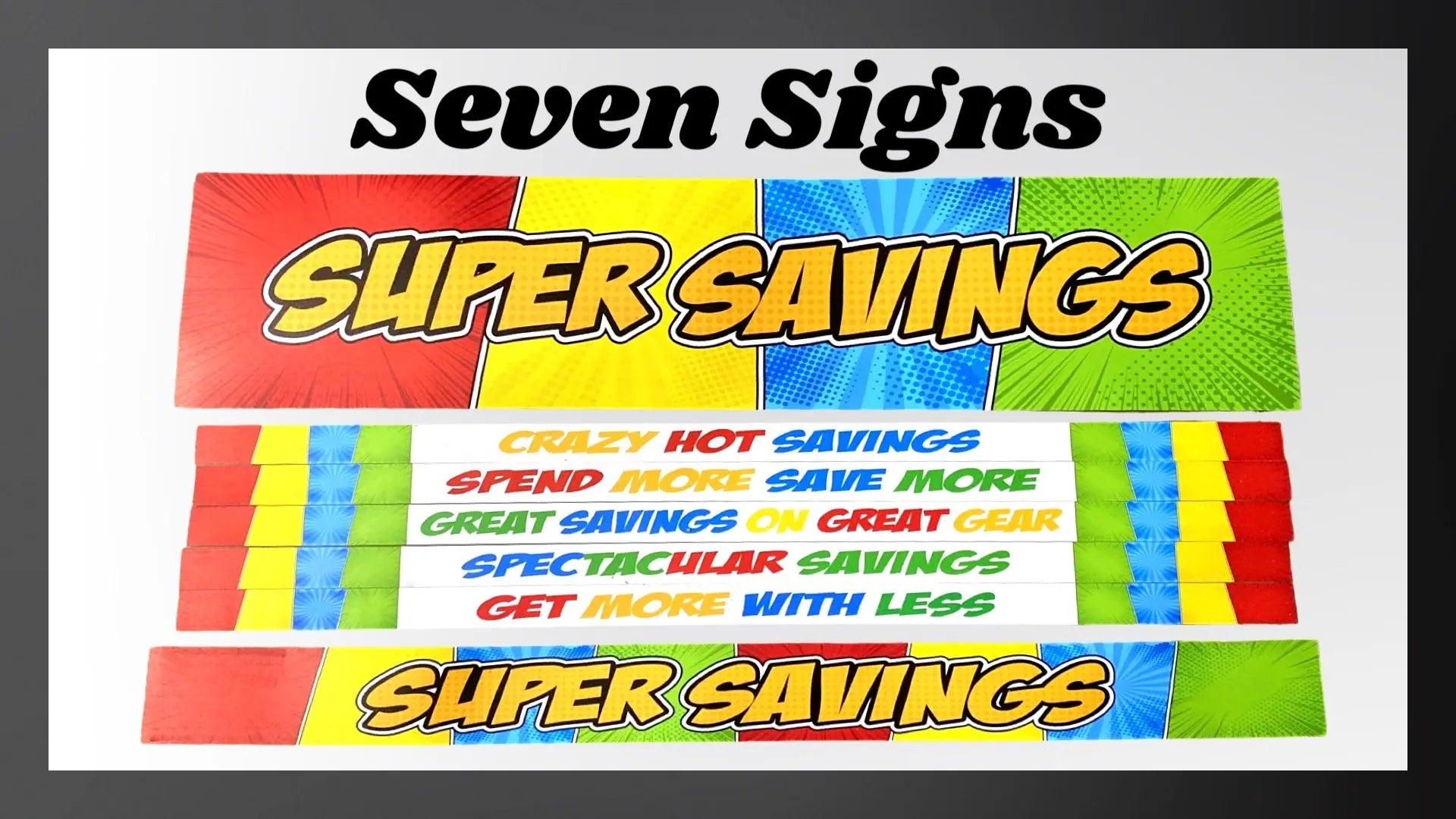 ITEM NUMBER 975880 - 3FT SIGNAGE SET IV – NOVELTY INC WHOLESALE